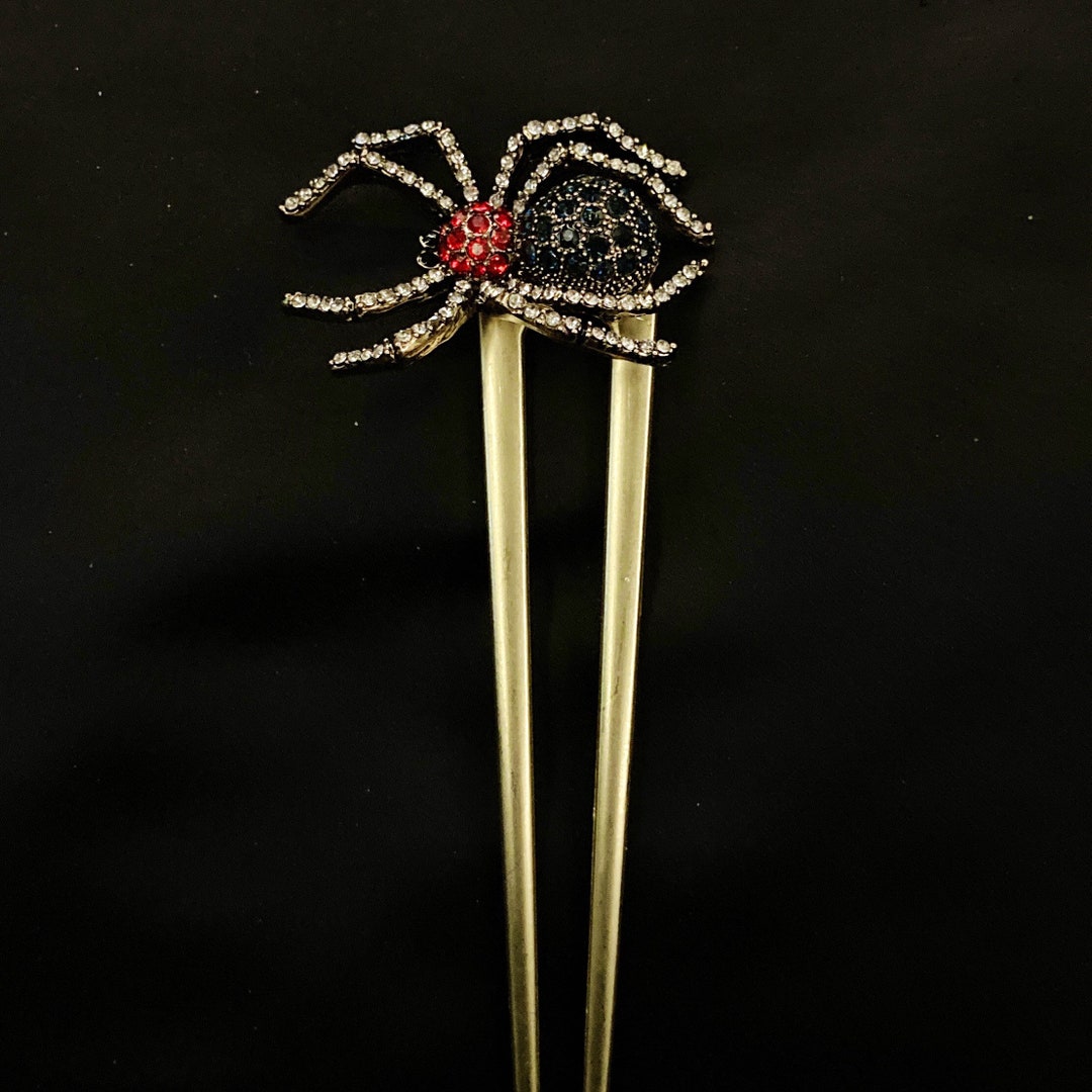 Gold Spider, Spider Hair Fork, Goth Hair Fork, Gold Hair Fork, Spider ...