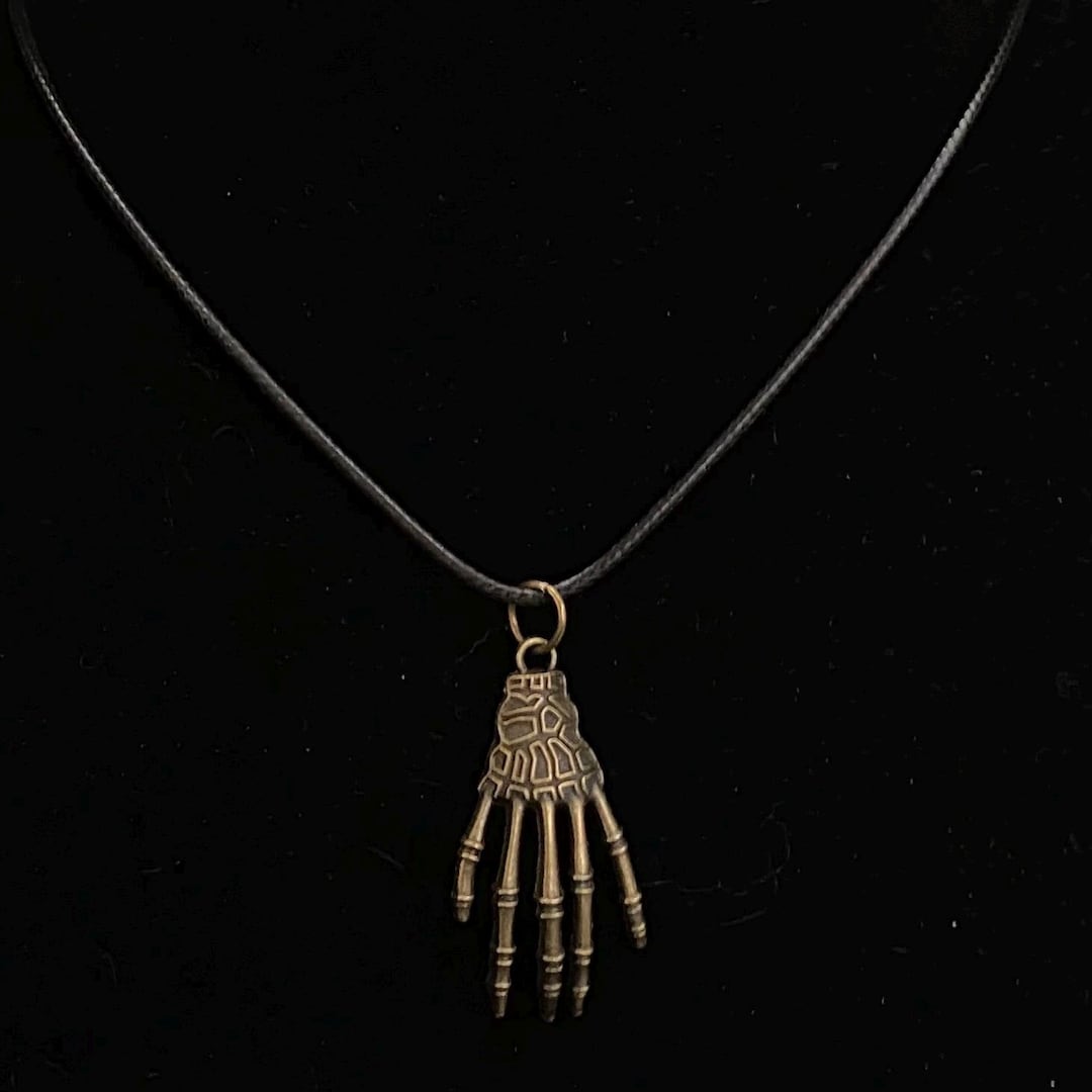 Skeleton Hand, Bronze Skeleton Hand, Hand Necklace, Skeleton Necklace ...