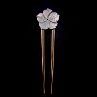 Handmade Wooden Cute Flower Hair Sticks, Vintage Wooden One Prong Hair ...