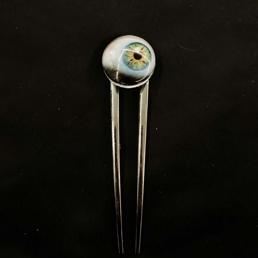 Evil Eye Hair Fork, Green Eye, Creepy Eye, Evil Eye Hair, U Shaped Hair ...
