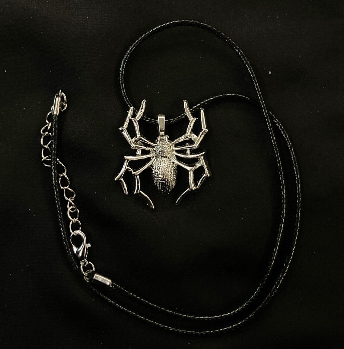 Spider Necklace, Silver Spider, Goth Necklace, Spider Jewelry, Arachnid ...