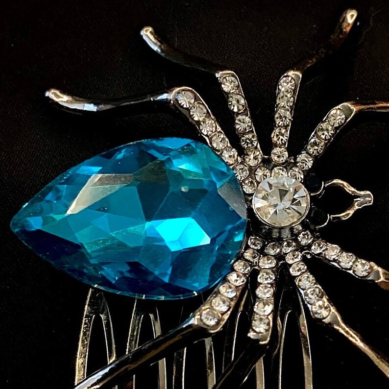 Black Spider, Light Blue Spider, Spider Hair Comb, Goth Hair Comb ...