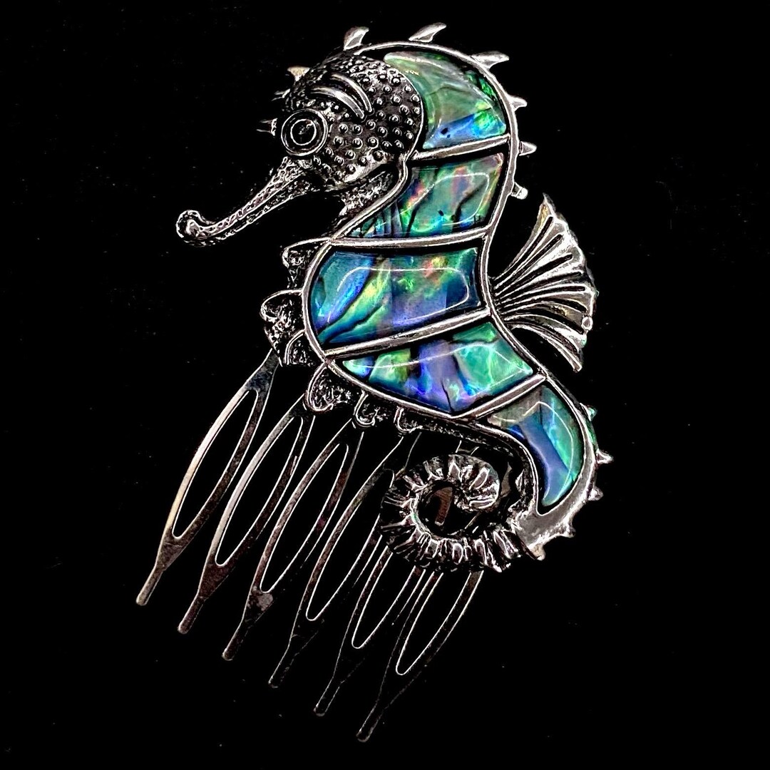 Abalone Seahorse, Abalone Shell, Seahorse Hair Comb, Sea Horse Hair ...