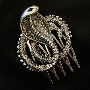 Snake Hair Comb, Silver Snake, Cobra Hair Comb, Snake Jewelry, Serpent ...