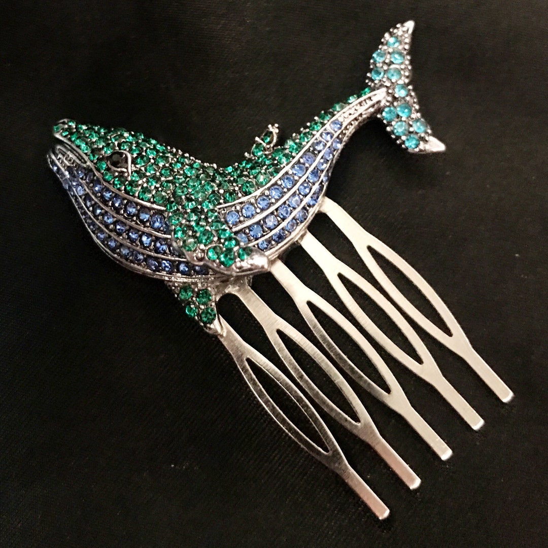 Whale Hair Comb Blue Whale Hair Comb Hair Comb Blue Green - Etsy