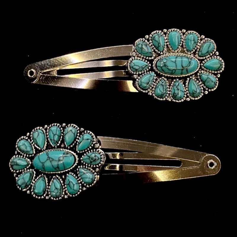 Turquoise Hair Snap Clip - Etsy