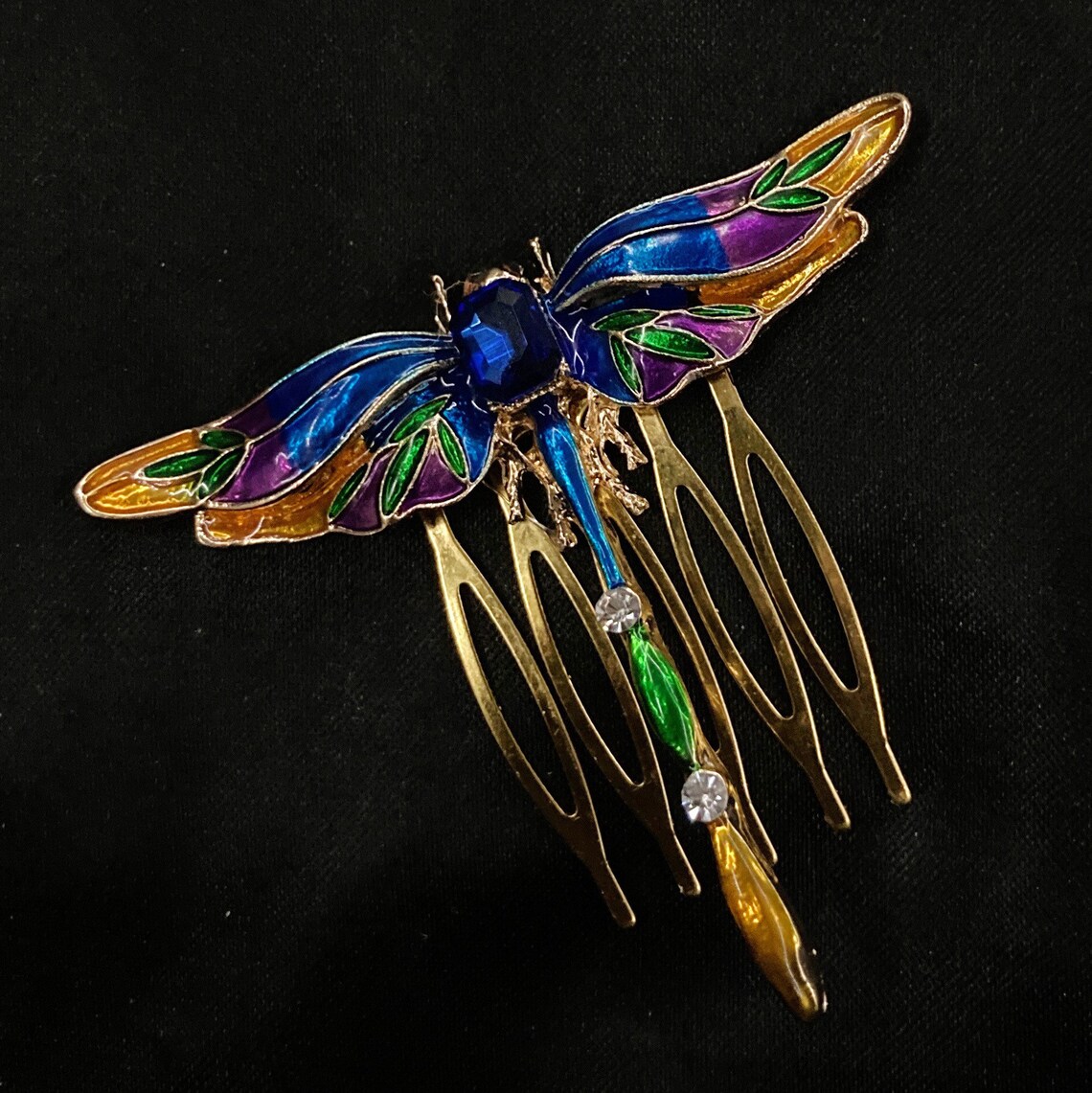 Dragonfly Hair Comb Something Blue Blue Dragonfly Jeweled | Etsy