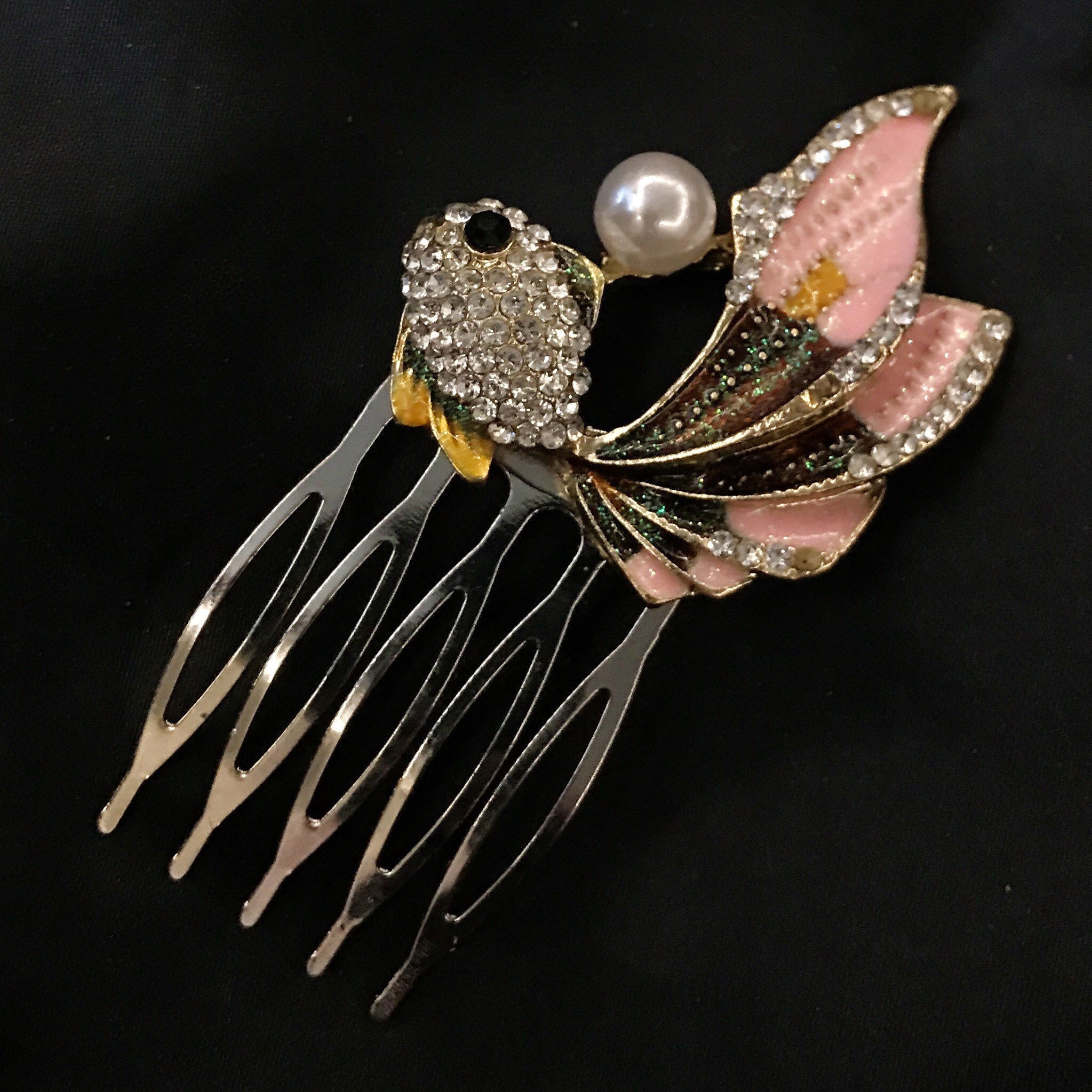 Koi Fish Koi Fish Hair Comb Jeweled Fish Goldfish Hair | Etsy