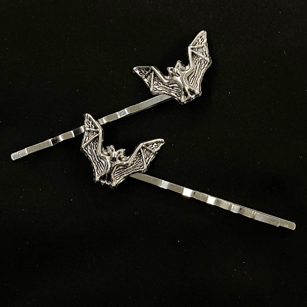 Silver Hair Pins, Bat Hair Pins, Wing Hair Pin, Bat Wing, Vampire Bat ...