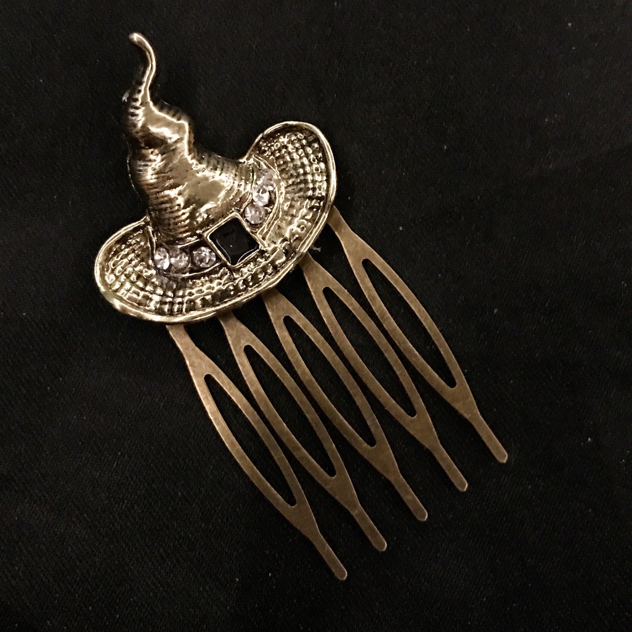 Witches Hat, Witch Hair Comb, Witches Hat Hair, Witches Hat Comb, Gold ...