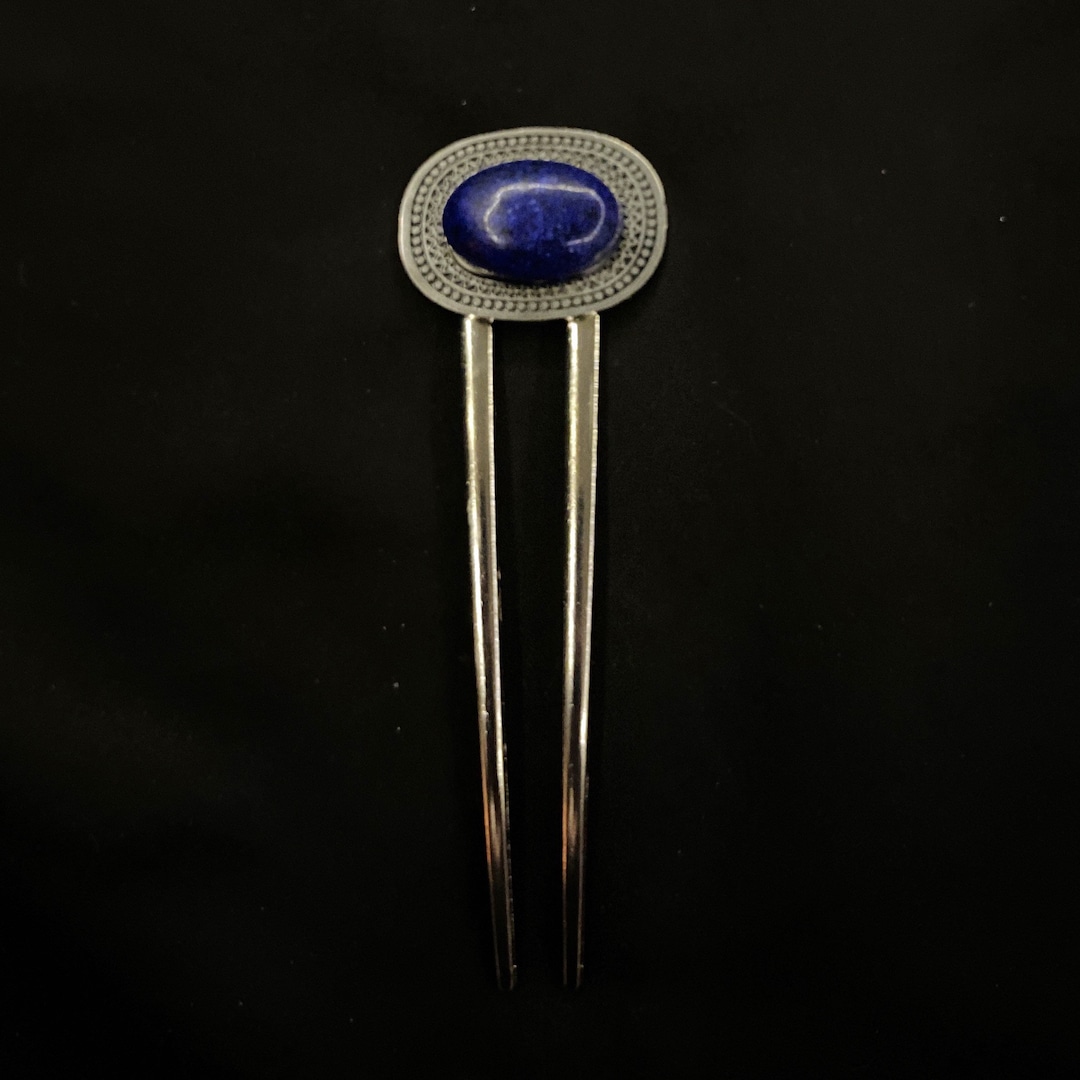 Lapis Lazuli Hair, Lapis Hair Fork, Lapis Lazuli Fork, Blue Stone, Semi ...