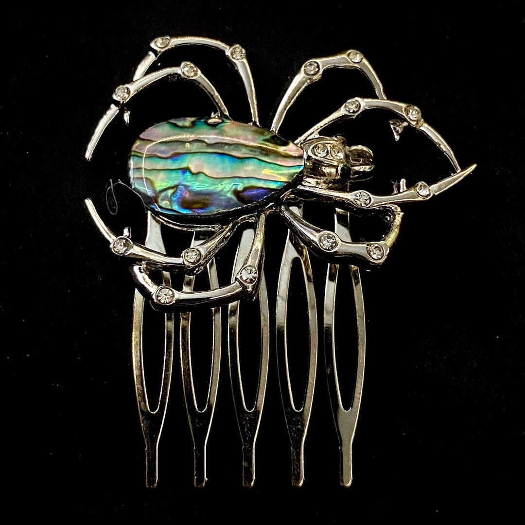 Abalone Spider, Hair Comb, Spider Hair Comb, Goth Hair Comb, Goth Hair ...
