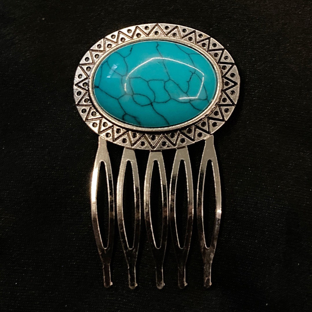 Turquoise Comb, Turquoise Hair Comb, Turquoise Hair, Turquoise Stone ...