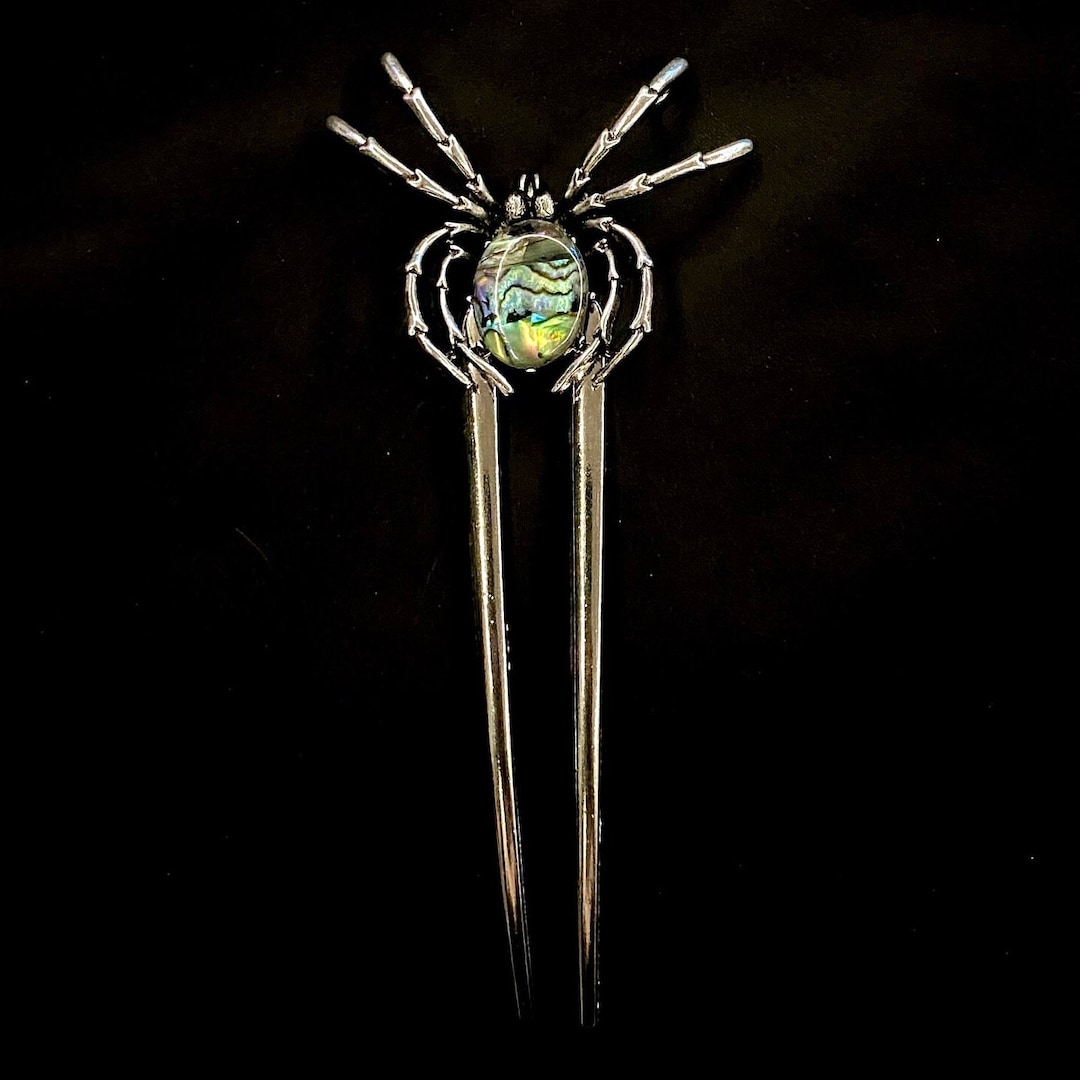 Abalone Spider, Spider Hair Fork, Bun Holder, Silver Spider, Silver ...