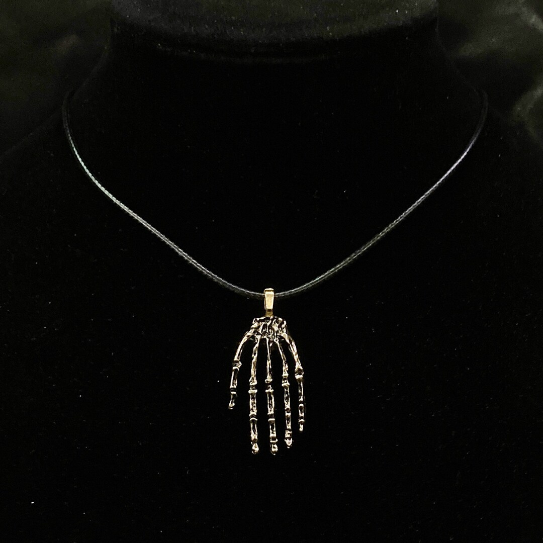 Skeleton Hand Gold Skeleton Hand Hand Necklace Skeleton - Etsy