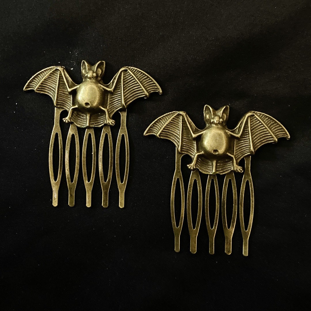 Bronze Hair Combs, Goth Hair Combs, Bat Hair Combs, Wing Hair Comb, Bat ...