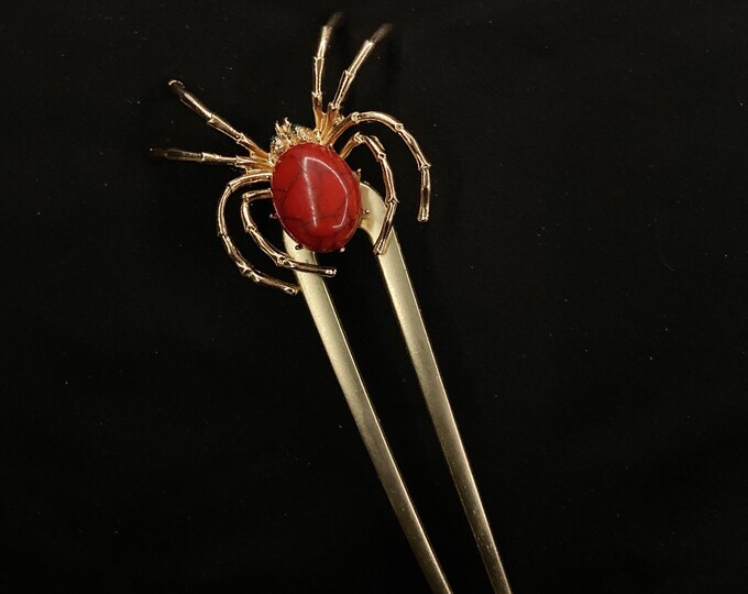 Gold Spider, Spider Hair Fork, Goth Hair Fork, Gold Hair Fork, Spider ...