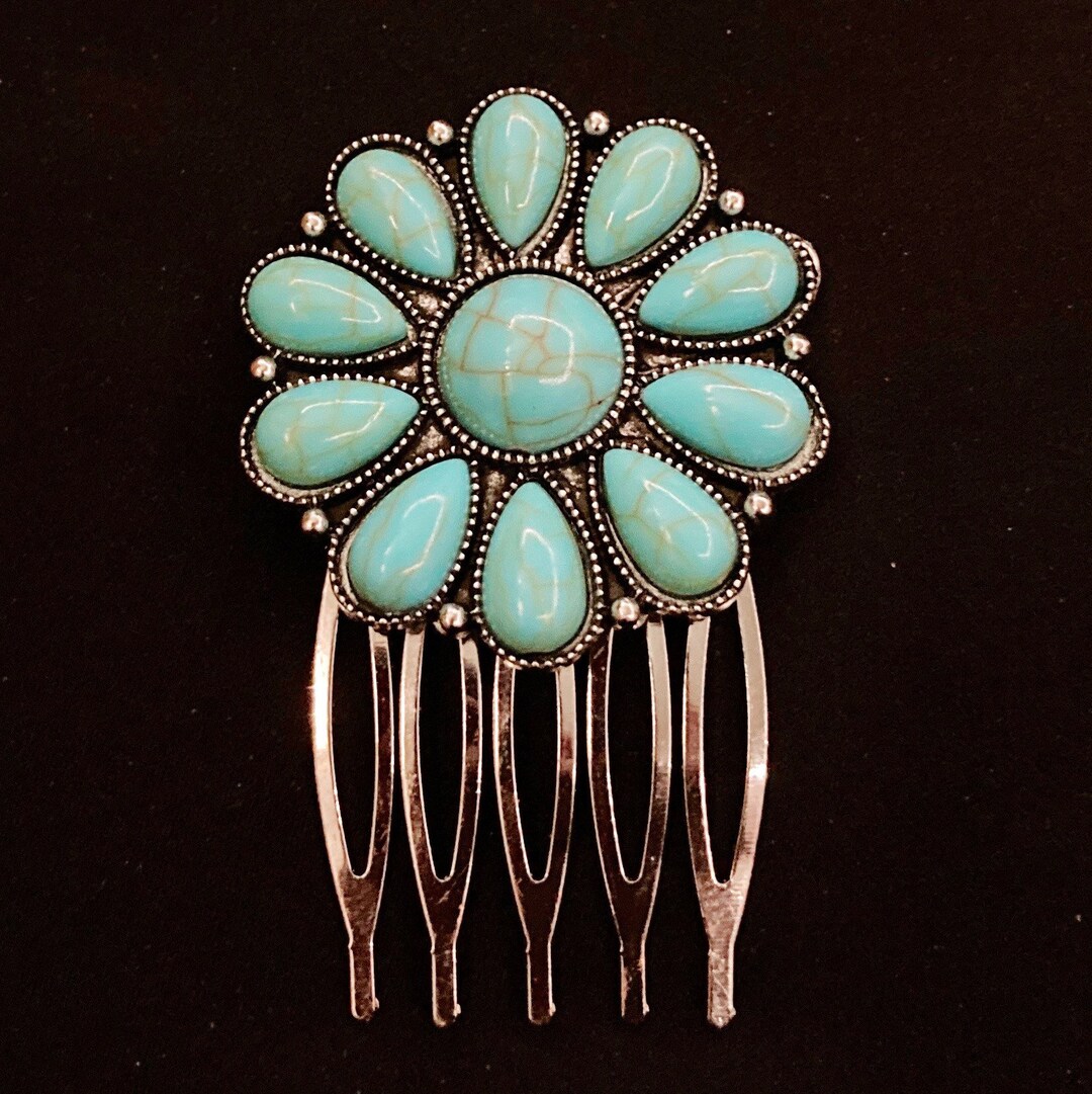 Turquoise Comb, Turquoise Hair Comb, Turquoise Hair, Turquoise Howlite ...