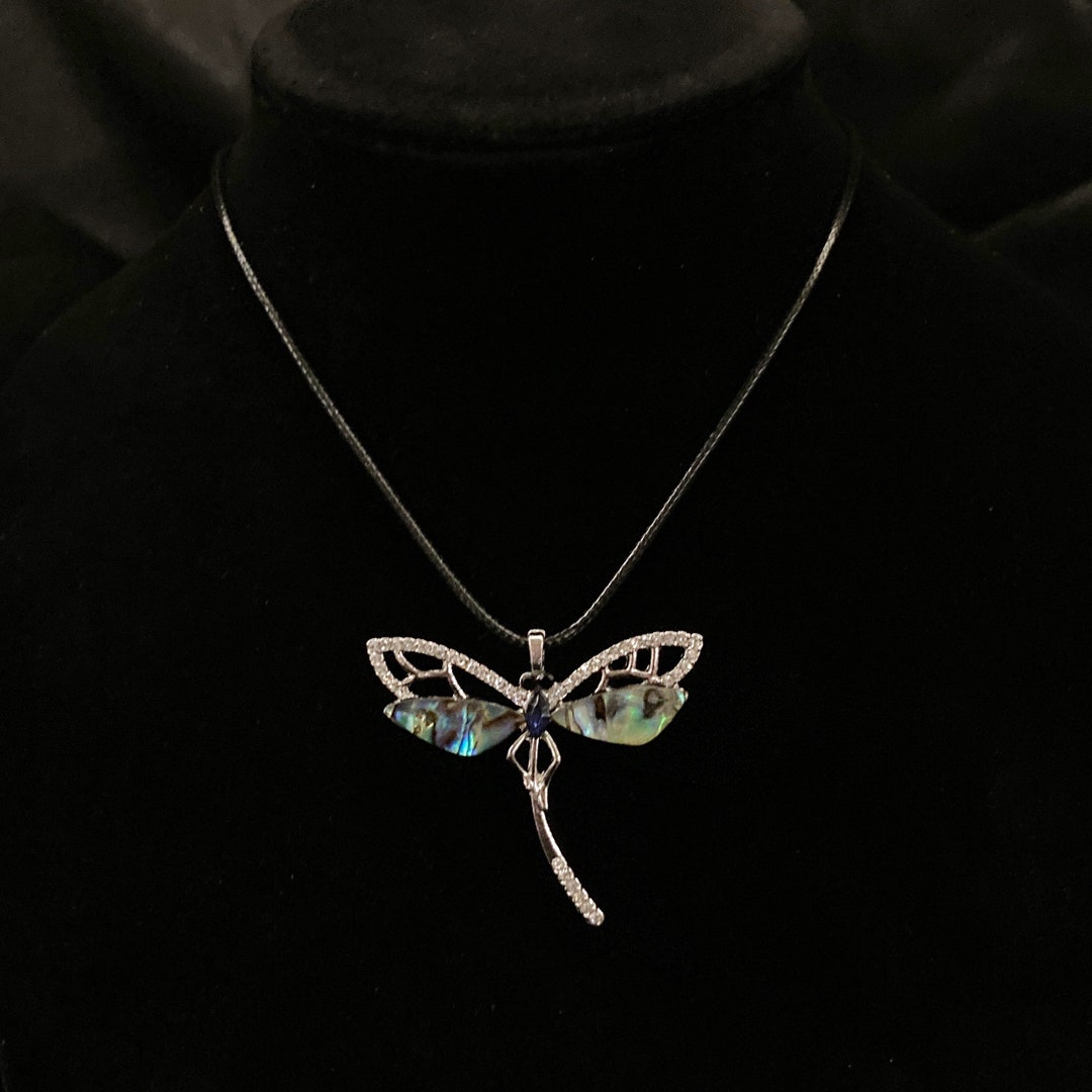 Collar de libélula libélula de abulón libélula de plata - Etsy España
