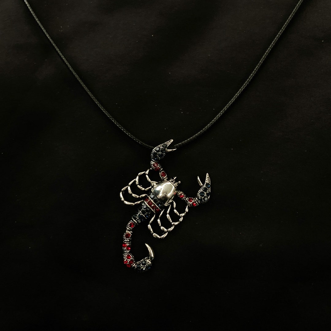 Silver Scorpion, Silver Red Black, Black Scorpion, Scorpion Necklace ...