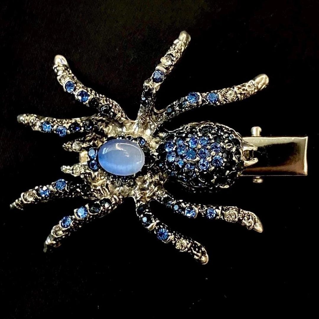 Blue Spider, Blue Hair Clip, Spider Hair Clip, Alligator Clip, Spider ...