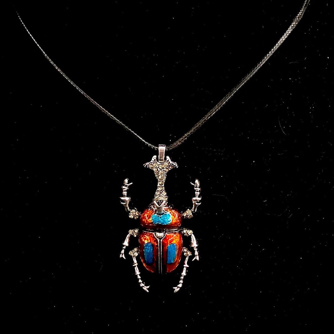 Blue Beetle, Red Beetle, Beetle Necklace, Beetle Jewelry, Beetle Bun ...