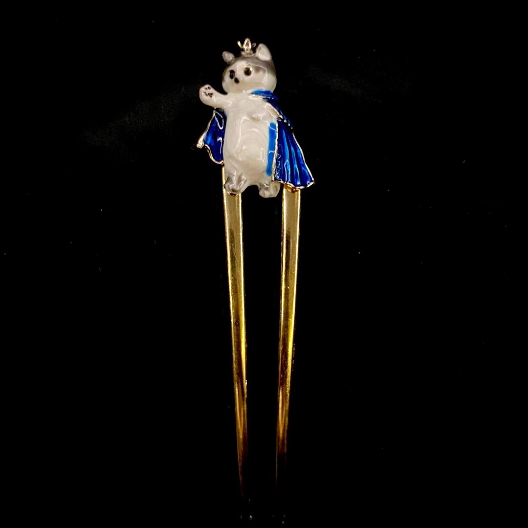 Cat Hair Fork, White Cat, King Cat, Wizard Cat, Metal Hair Fork, U ...