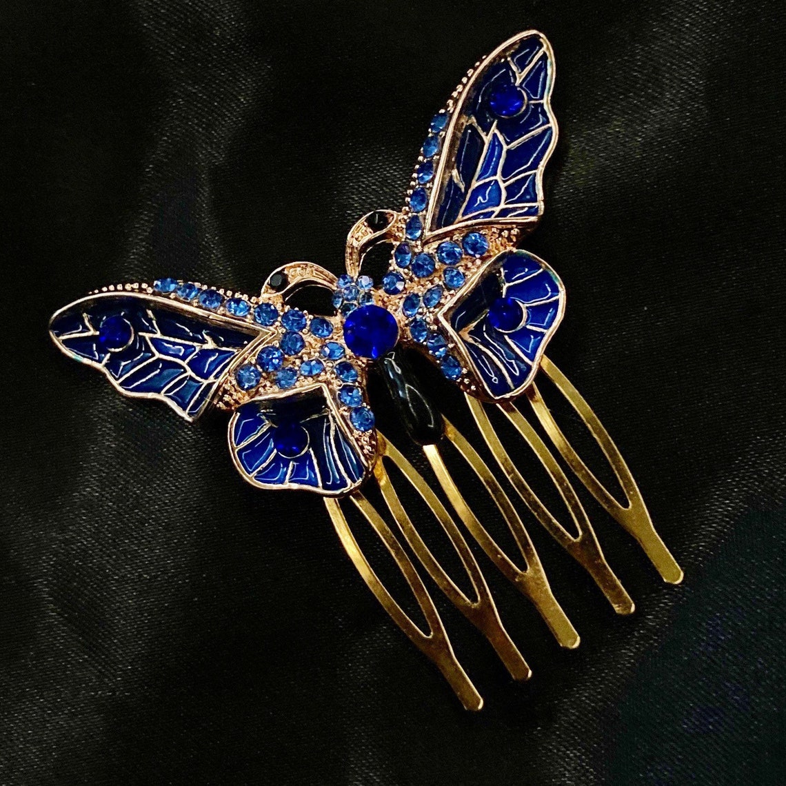 Hair Comb Blue Butterfly Jeweled Butterfly Butterfly Hair - Etsy