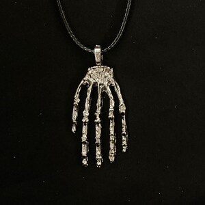 Skeleton Hand, Silver Skeleton Hand, Hand Necklace, Skeleton Necklace ...