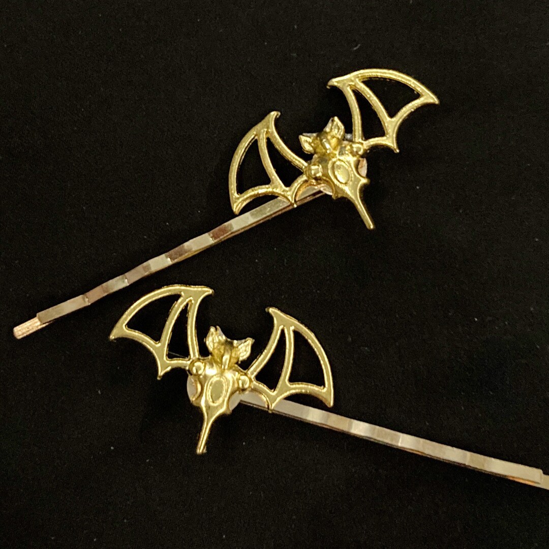 Gold Hair Pins, Bat Hair Pins, Wing Hair Pin, Bat Wing, Vampire Bat ...