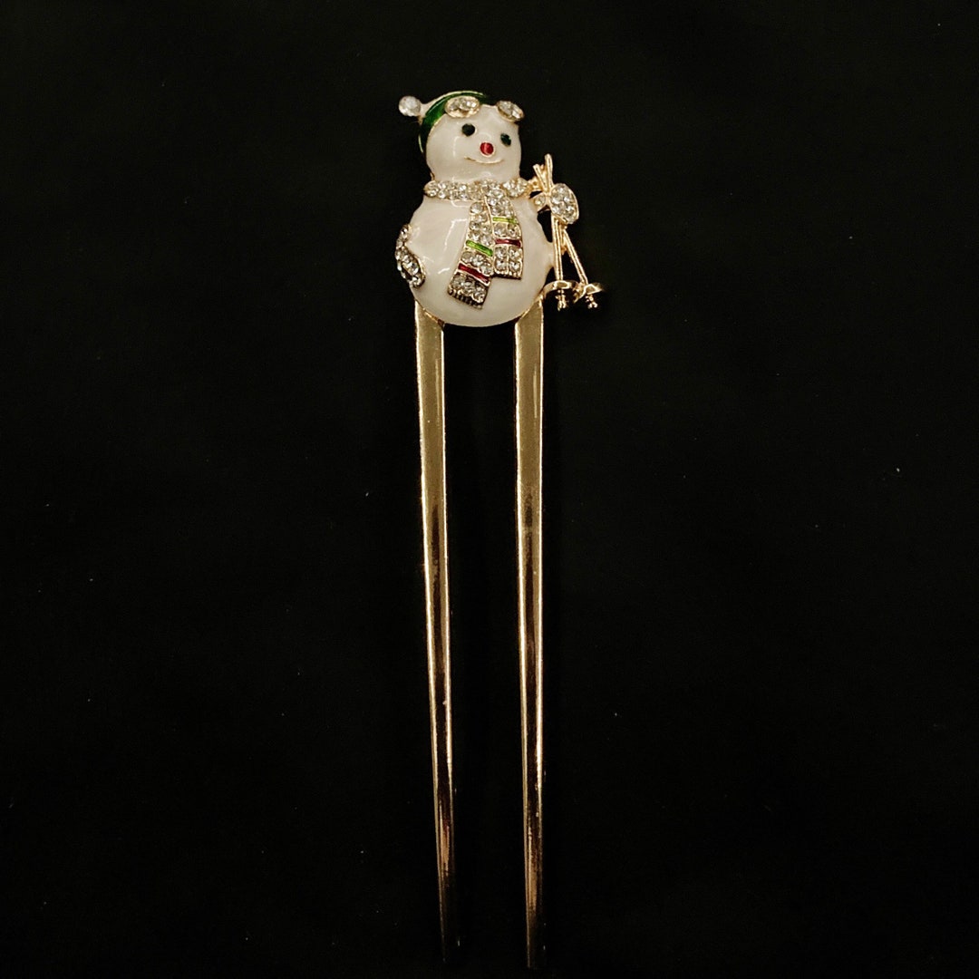 Snowman Hair Fork, Frosty the Snowman, Skiing Snowman, Christmas Hair ...