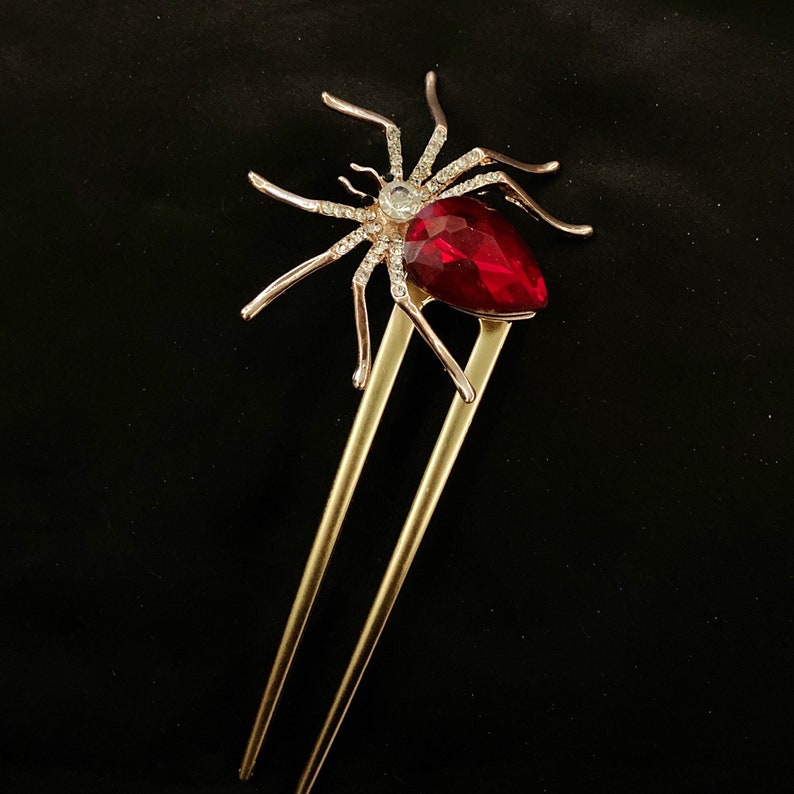 Gold Spider, Spider Hair Fork, Goth Hair Fork, Gold Hair Fork, Spider ...