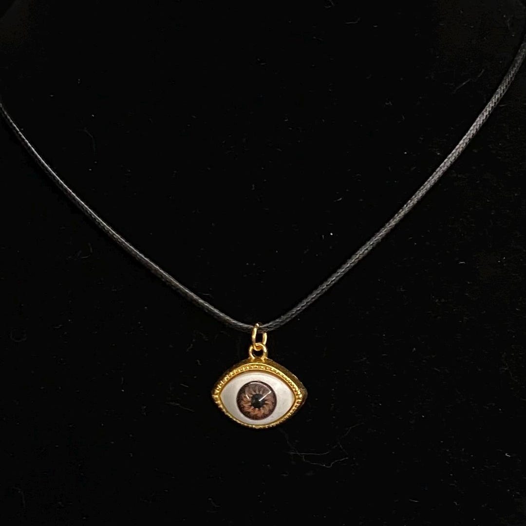 Evil Eye Necklace, Brown Eye, Ward off Bad Luck Brown Gold, Halloween ...
