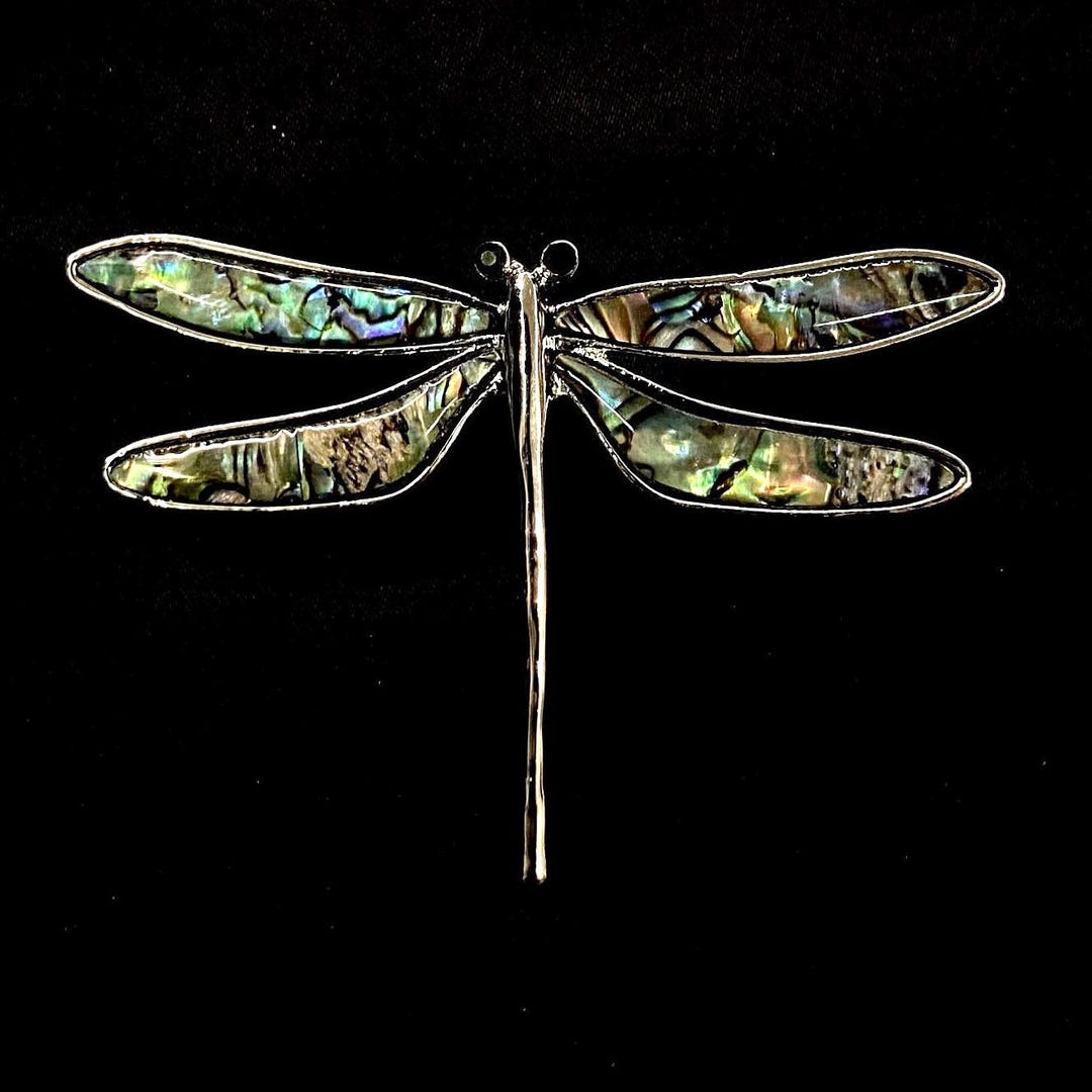 Dragonfly Brooch, Abalone Dragonfly, Silver Dragonfly, Sparkling ...