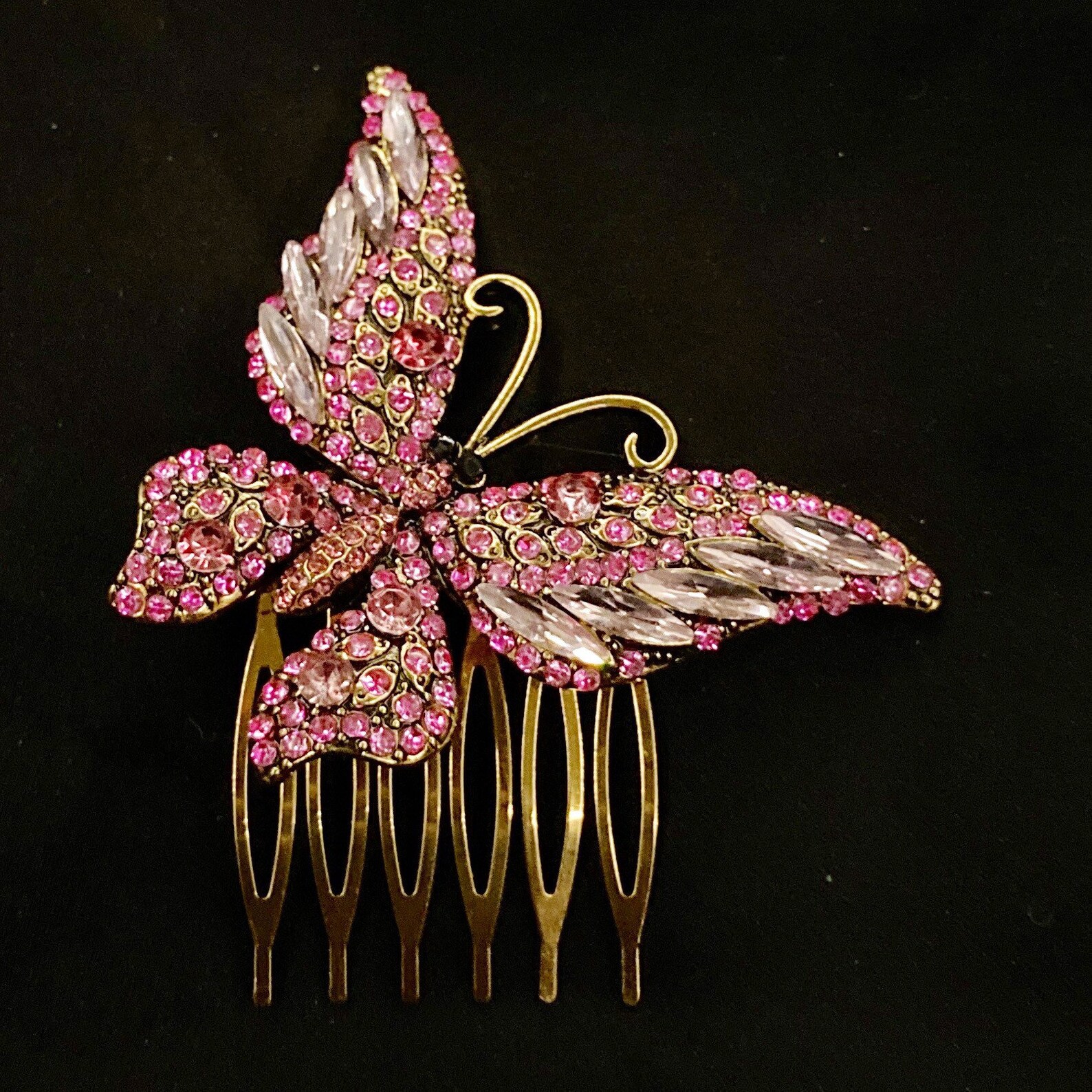 Hair Comb Pink Butterfly Jeweled Butterfly Butterfly Hair - Etsy