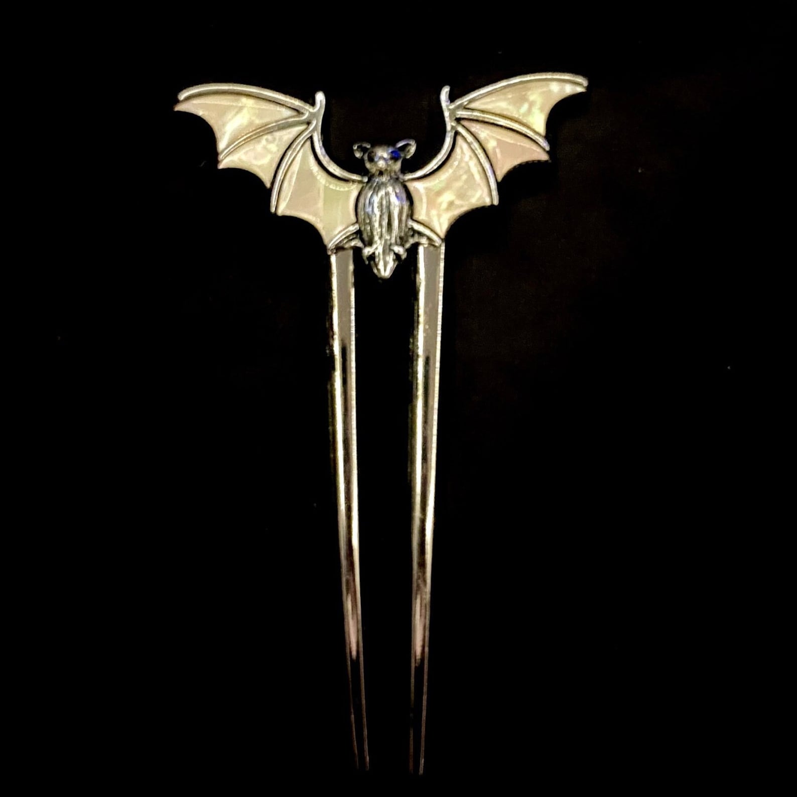 White Bat, Shell Hair Fork, Shell Bat Silver Bat, Bat Hair Pin, Bat ...