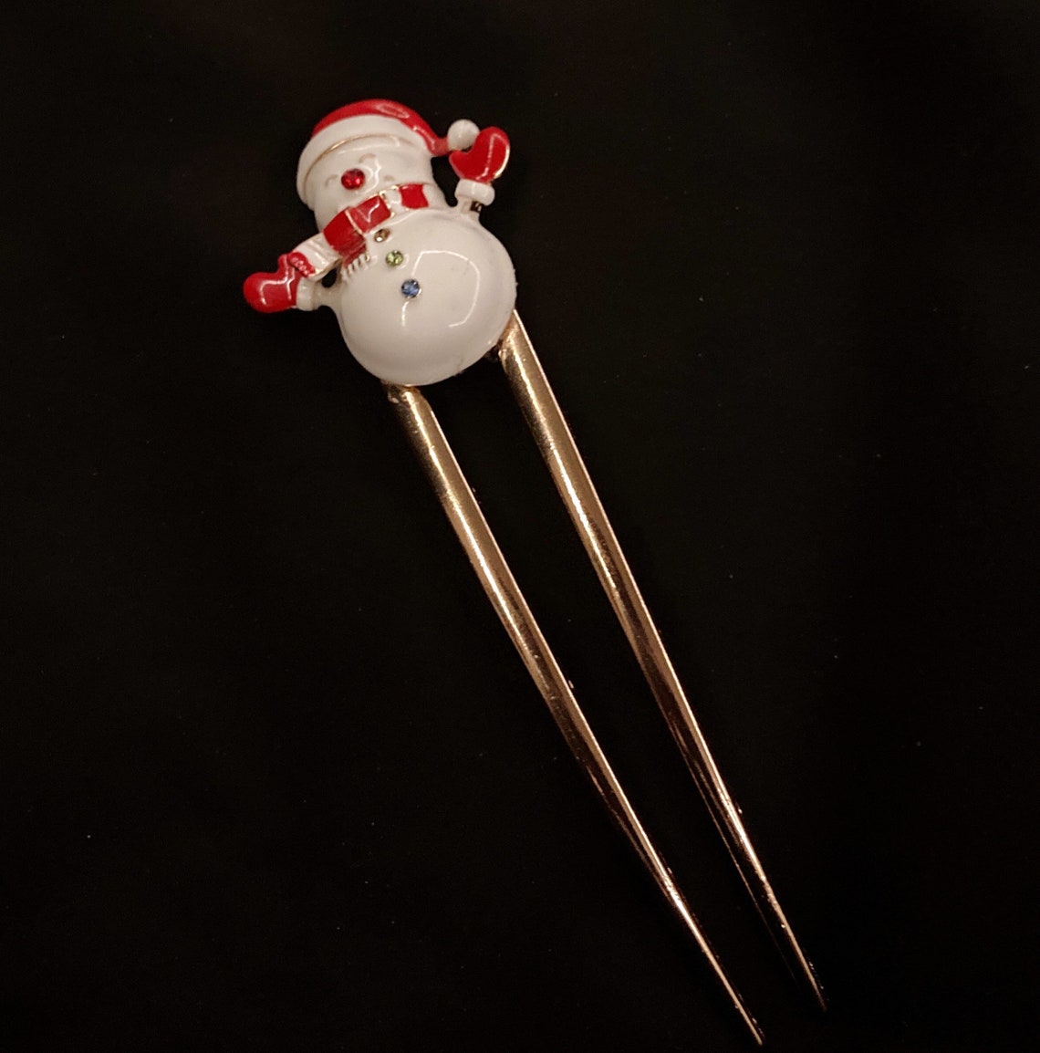 Snowman Hair Fork Frosty the Snowman Winter Hair Fork - Etsy