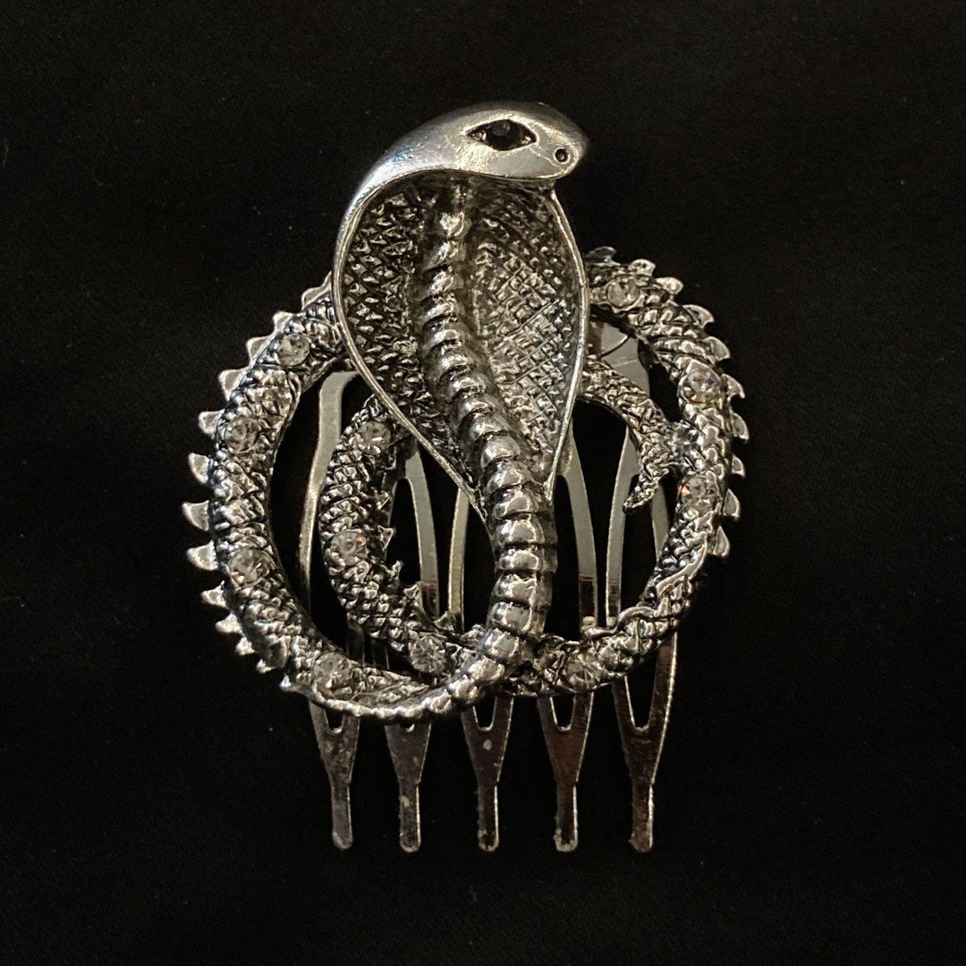 Snake Hair Comb, Silver Snake, Cobra Hair Comb, Snake Jewelry, Serpent ...