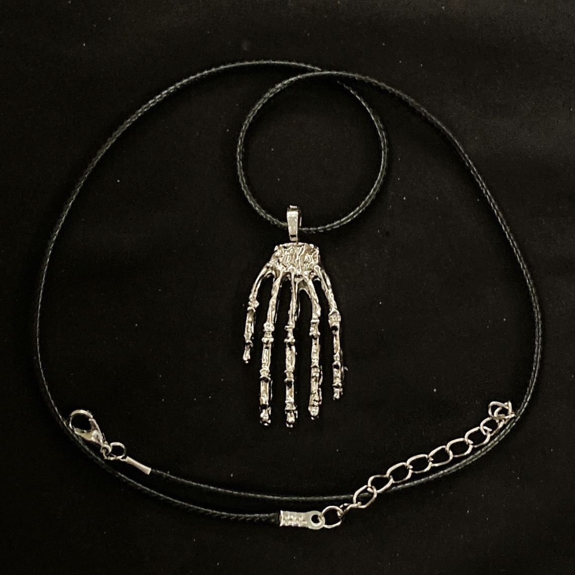 Skeleton Hand Silver Skeleton Hand Hand Necklace Skeleton | Etsy