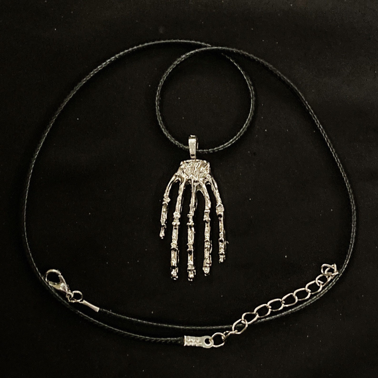 Skeleton Hand Silver Skeleton Hand Hand Necklace Skeleton | Etsy