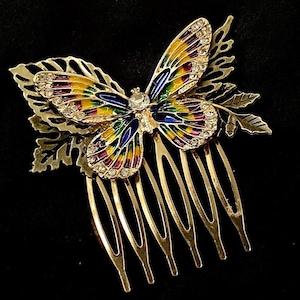 Colorful Butterfly, Jeweled Butterfly, Butterfly Hair Comb, Butterfly ...