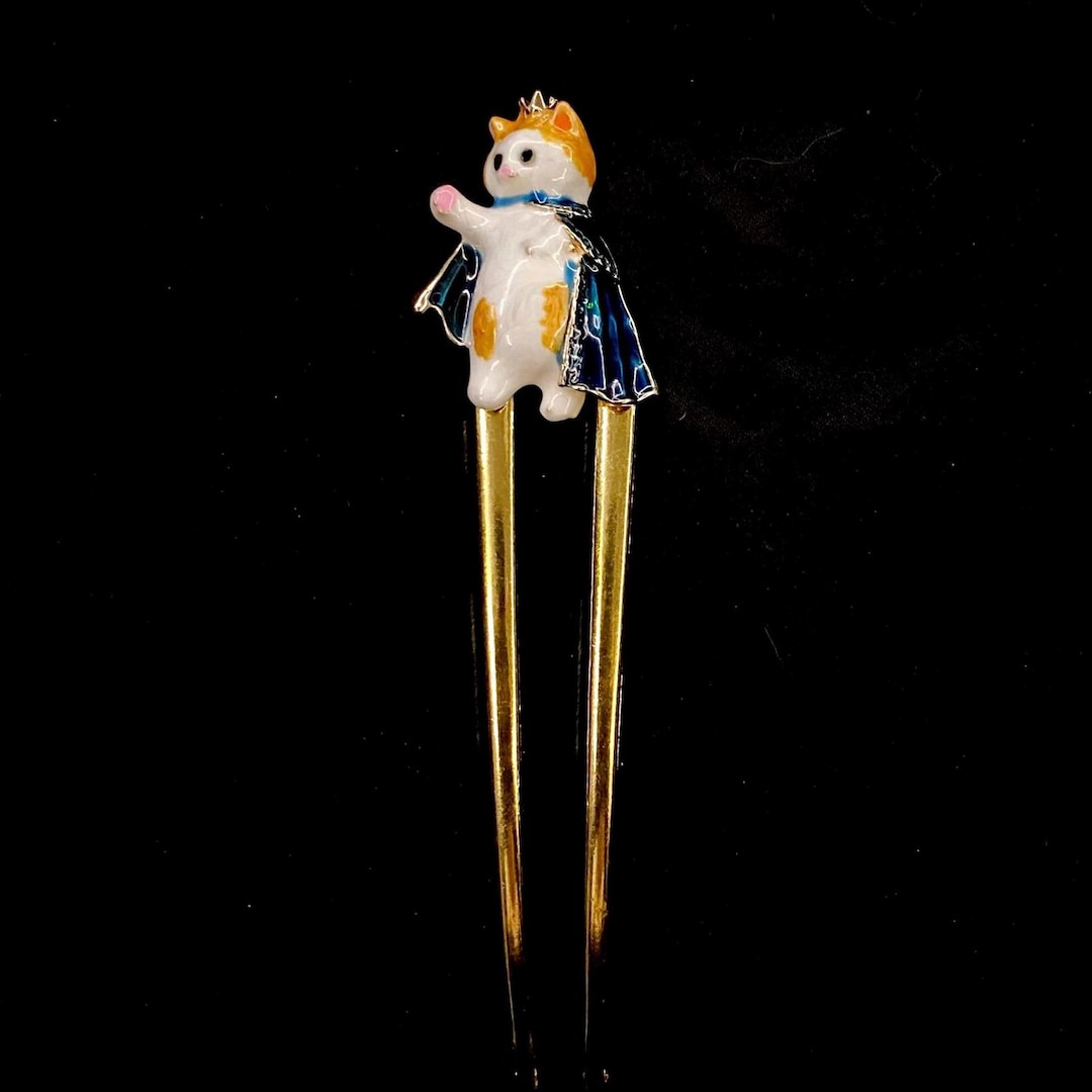 Cat Hair Fork, White Cat, King Cat, Wizard Cat, Metal Hair Fork, U ...