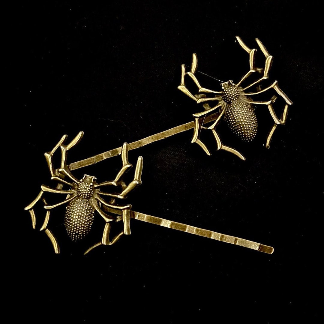 Spider Hair Pins, Bronze Spider, Goth Hair Pins, Spider Jewelry ...
