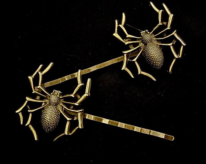 Spider Hair Pins, Silver Spider, Goth Hair Pins, Spider Jewelry ...