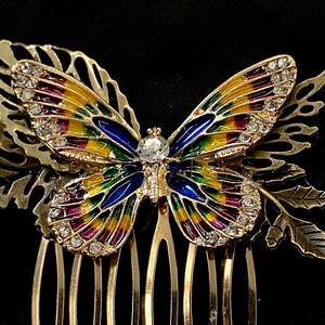 Colorful Butterfly, Jeweled Butterfly, Butterfly Hair Comb, Butterfly ...