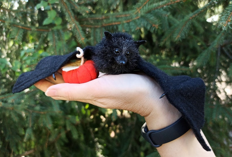 Little Bat Miniature/halloween/flying Fox/black Bat/pet | Etsy