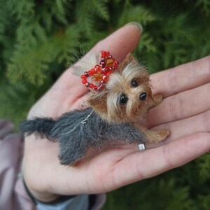Yorkie Miniature/yorkshire Terrier/dollhouse/gift/miniature/felt Animal ...