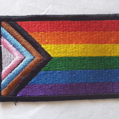 Pansexual Pride Rainbow Flag Heart Embroidered Patch Badge - Etsy