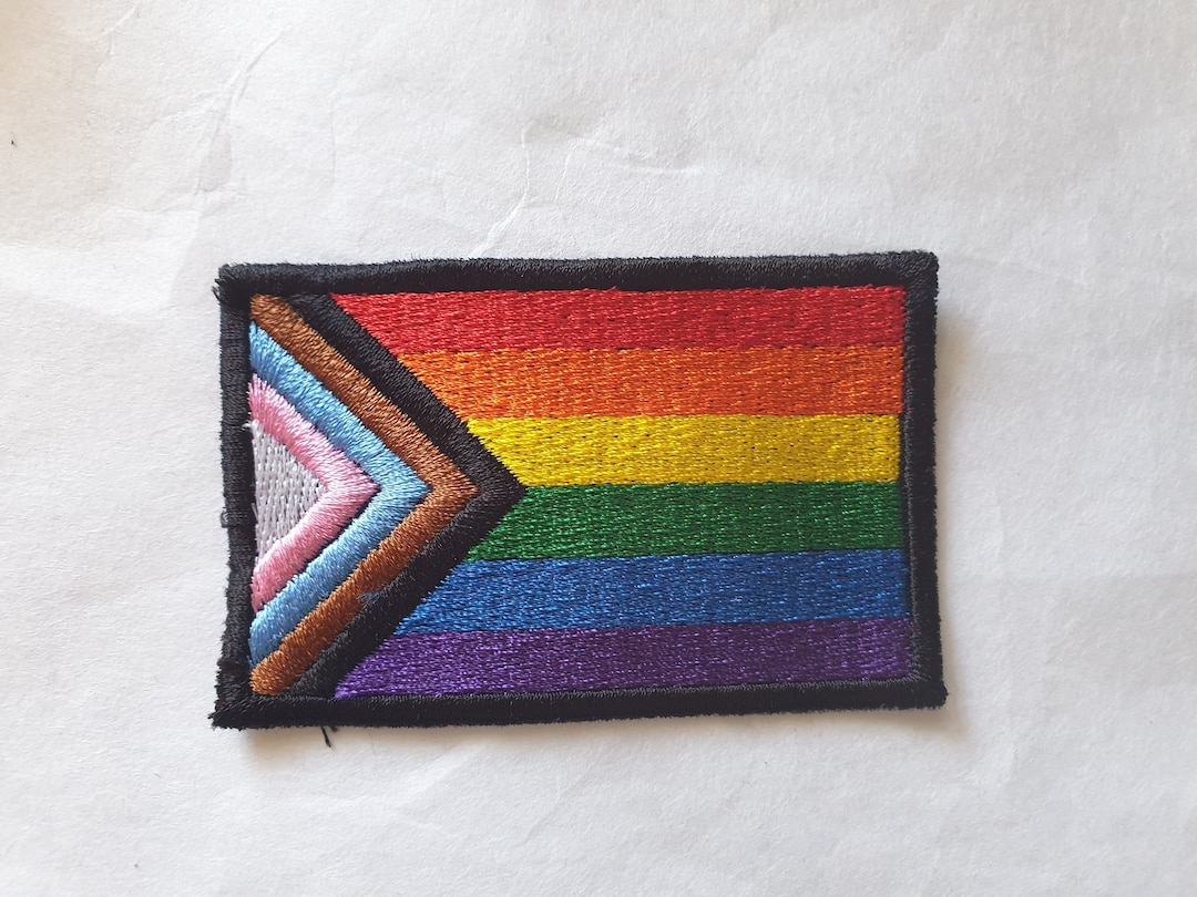 Progress Pride Rainbow Flag Embroidered Patch - Etsy