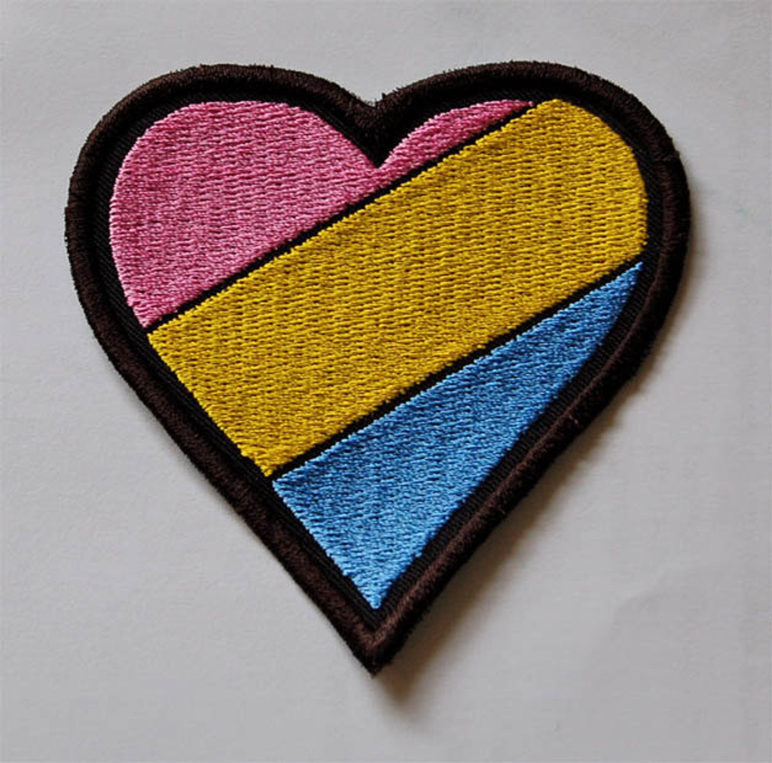 Pansexual Pride Rainbow Flag Heart Embroidered Patch Badge - Etsy